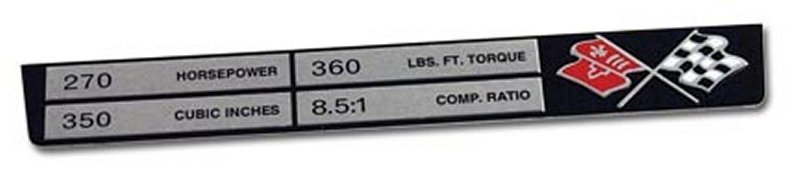 1969-1976 C3 Corvette Console Data Plate - SouthernCarParts.com