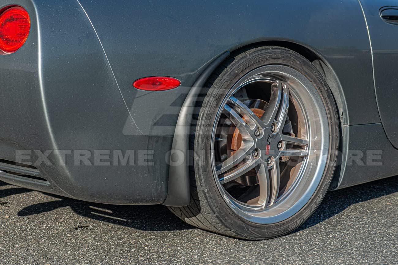 1997-2004 Corvette C5 Extended Matte Black Front Rock Guards Mud Flap Pair