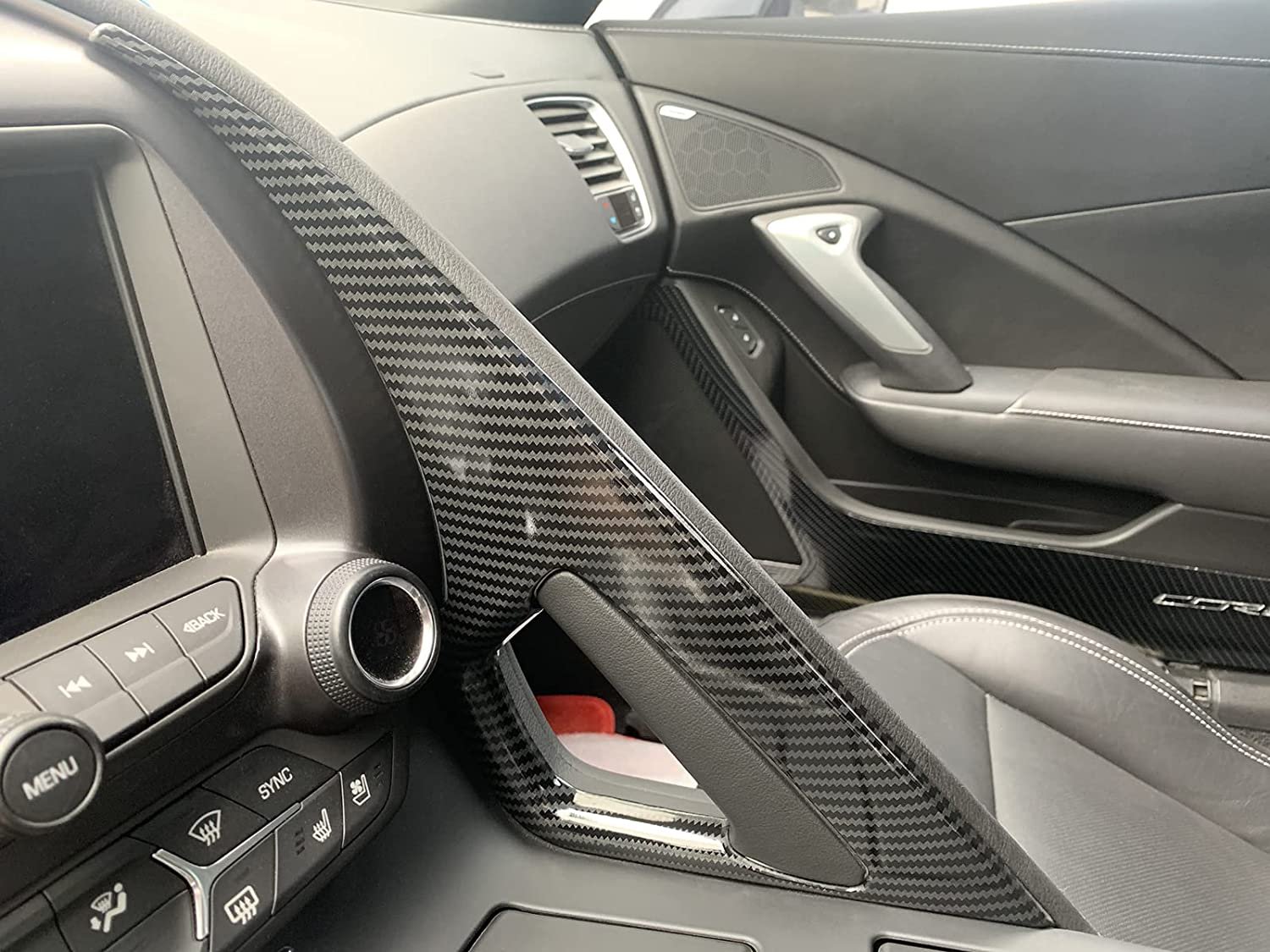 2014-2019 C7 Corvette Carbon Fiber Center Console Grab Handle Overlay ...