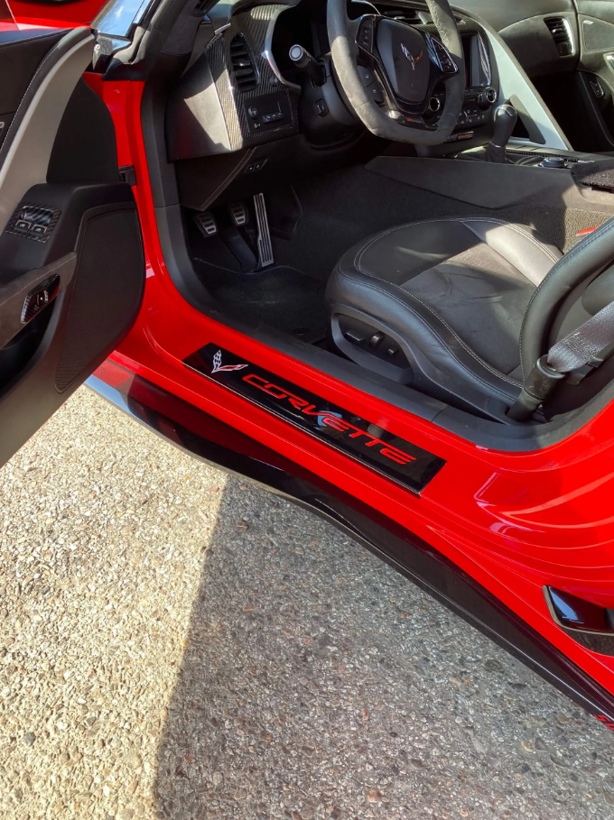 2014-2019 C7 Corvette Door Sill Plate Covers Set -SouthernCarParts.com