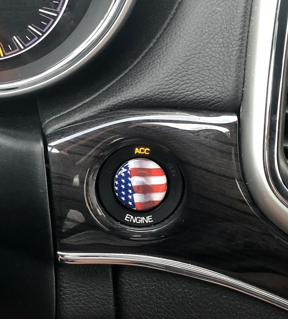 2015-2021 Challenger American Flag Starter Button Decal - SouthernCarParts.com
