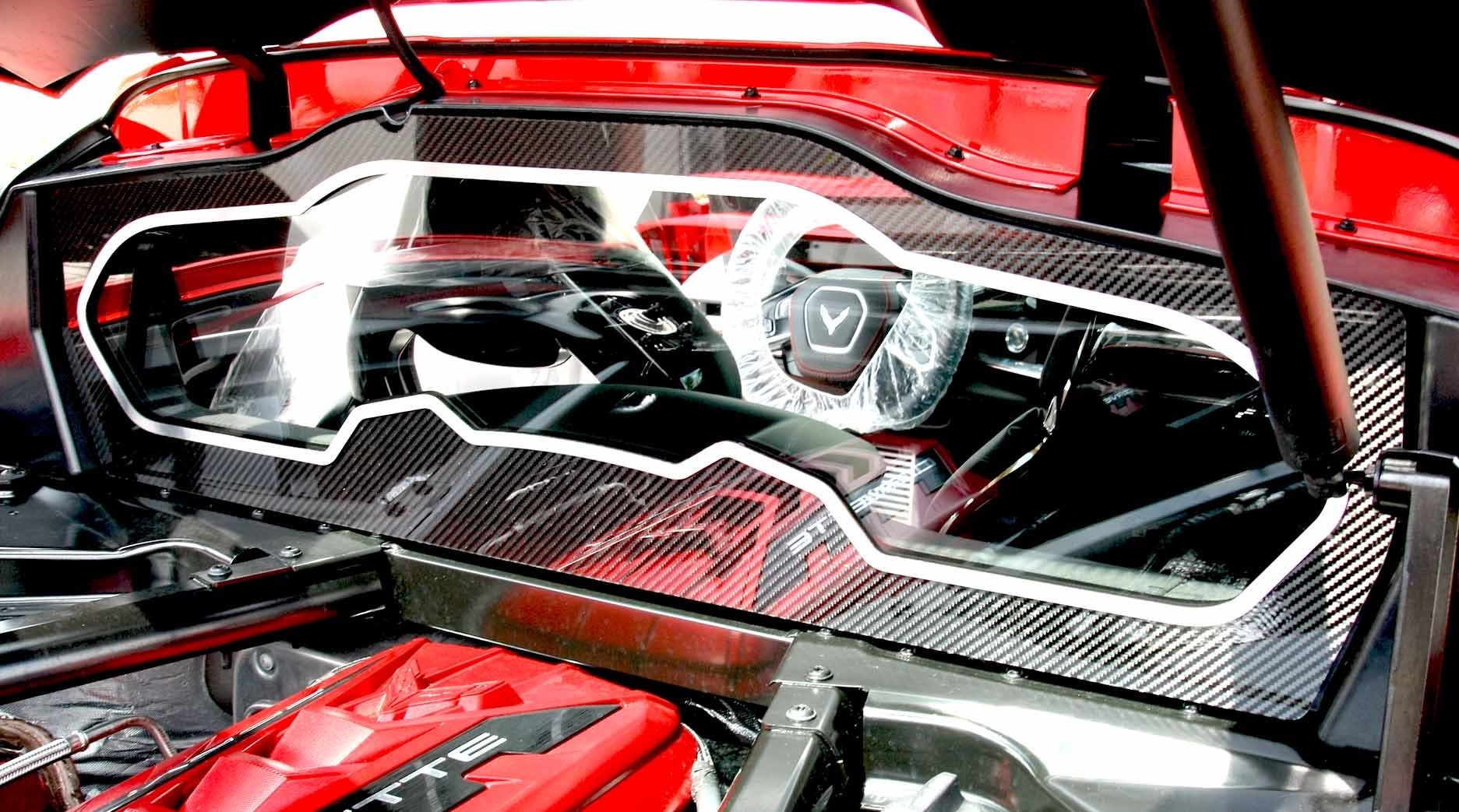 2020-2023 Corvette C8 Coupe Rear Window Carbon Fiber Frame W/ Stainless ...