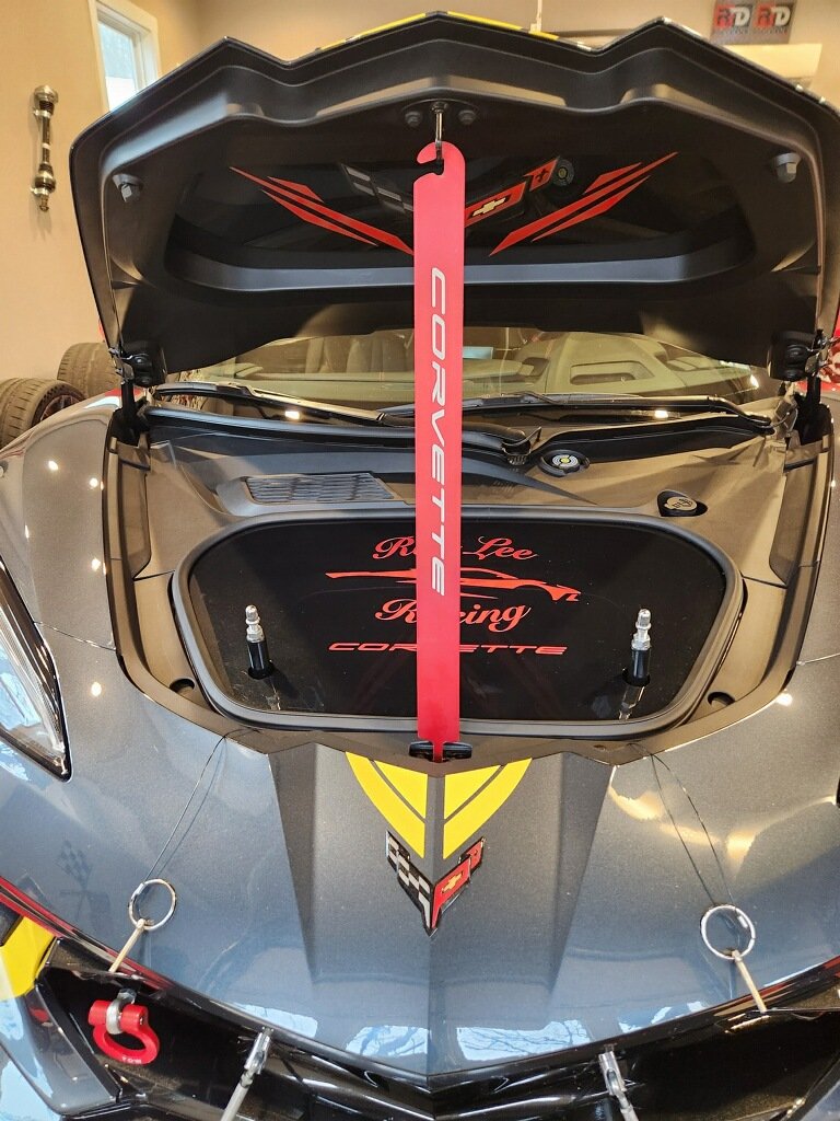 2020-2023 C8 Corvette Painted Frunk Prop Show Bar -SouthernCarParts.com