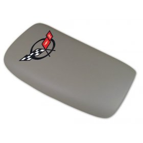 C5 Corvette Embroidered Console Lid Black with Red Logo ...